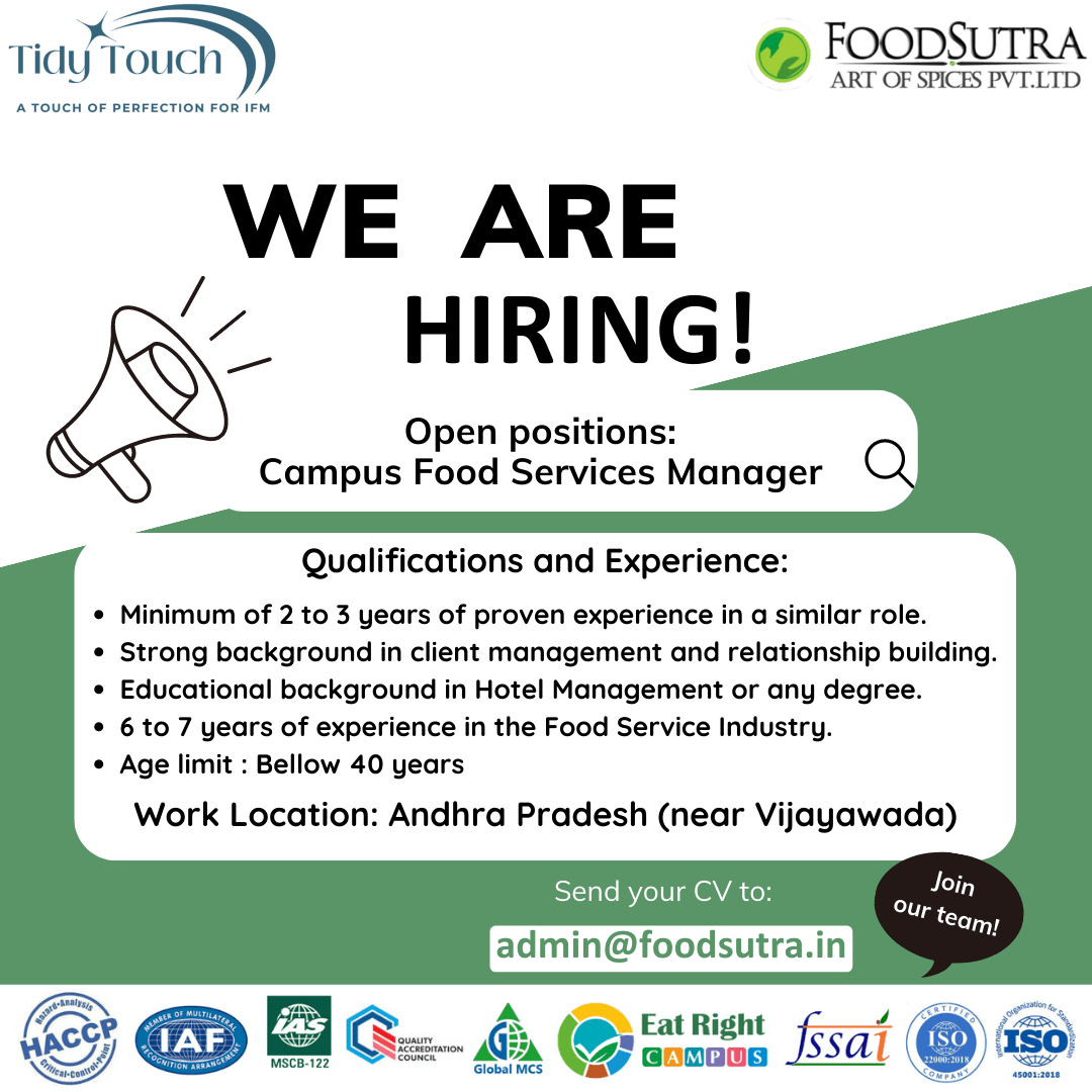 Careers - Foodsutra Art of Spices Pvt Ltd